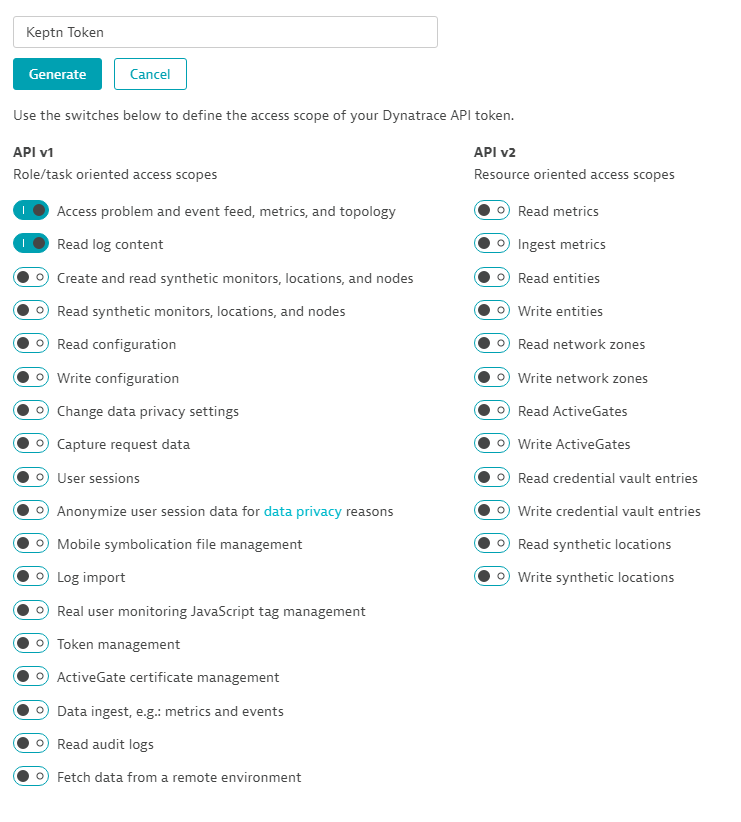 Update Dynatrace Screen For Creating Secrets · Issue 666 · Keptn Keptn
