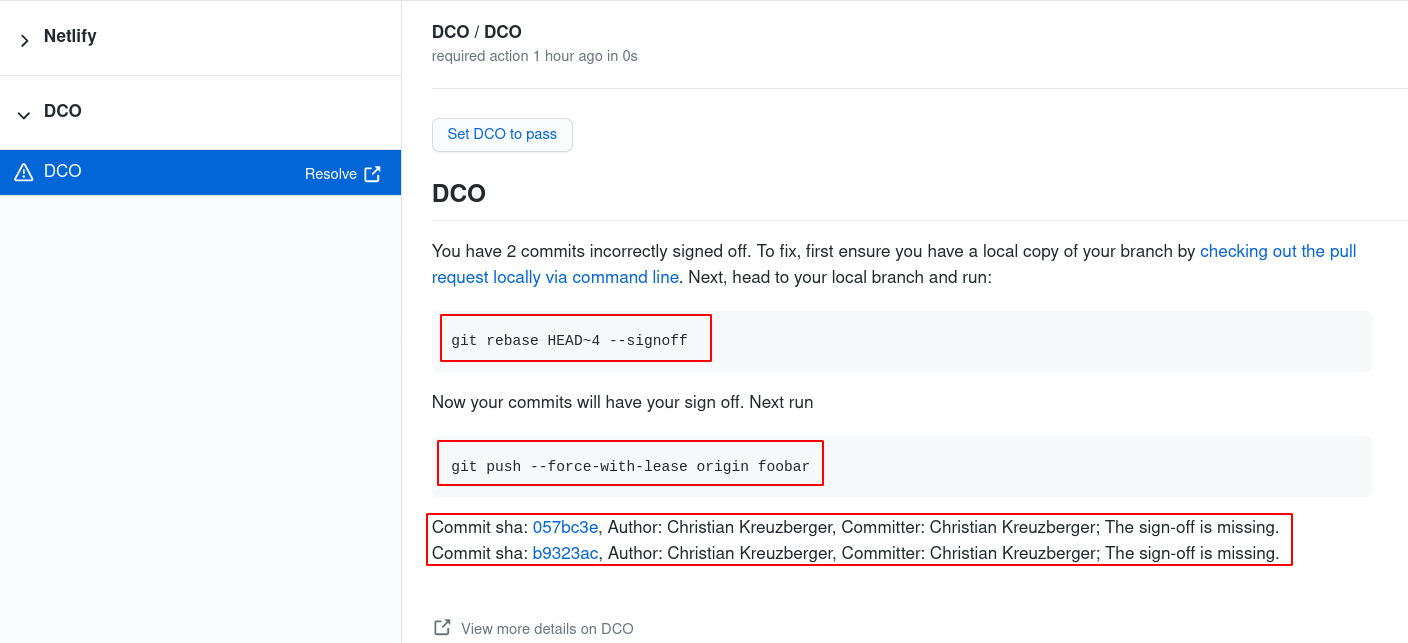 Switch from CLA Bot to DCO · Issue #2690 · keptn/keptn · GitHub