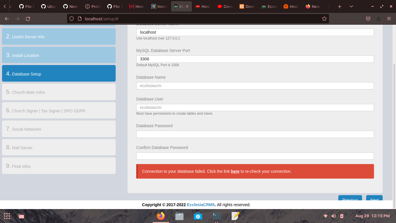 Database connection error · Issue #6067 · ChurchCRM/CRM · GitHub