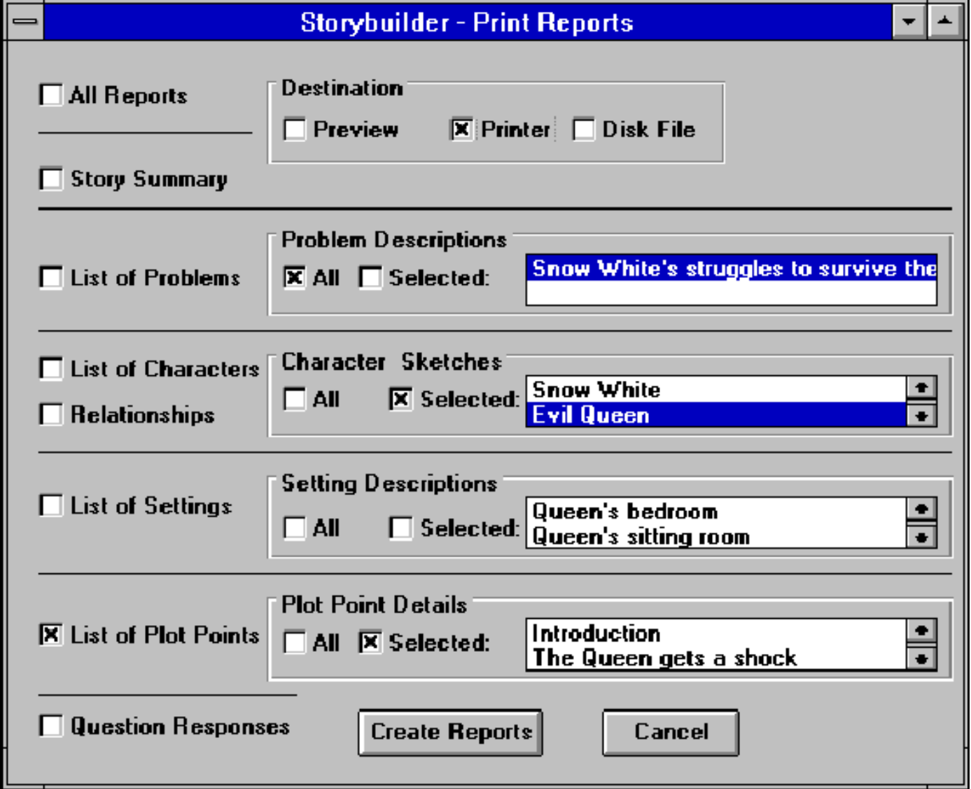 Reports is only partially implemented · Issue #16 · storybuilder-org/StoryCAD · GitHub