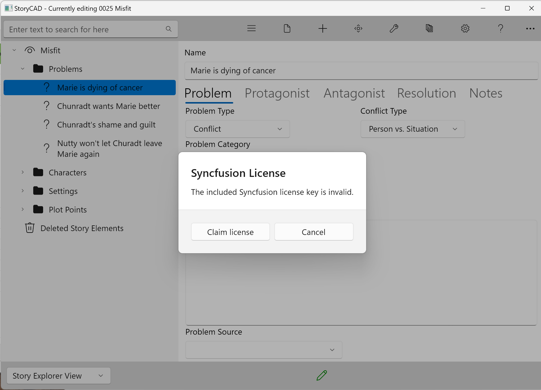 Invalid Syncfusion License · Issue #638 · storybuilder-org/StoryCAD · GitHub