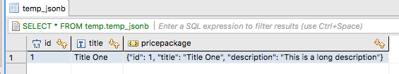 Postgres Xl Cant Select Column Of Jsonb Type From Table · Issue