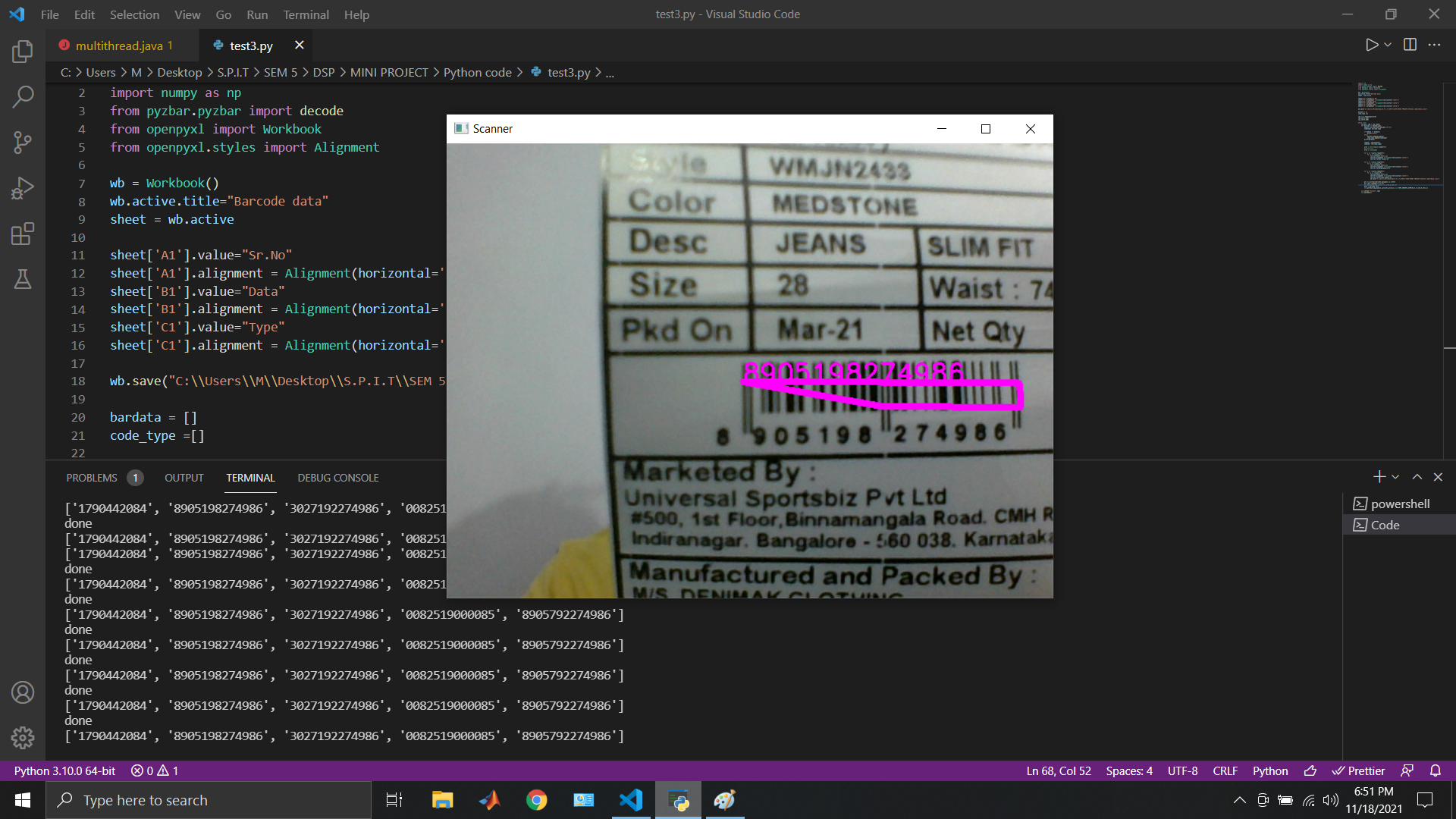 GitHub - 24-mandar/Barcode-Scanning-System: Aim of the project is to ...