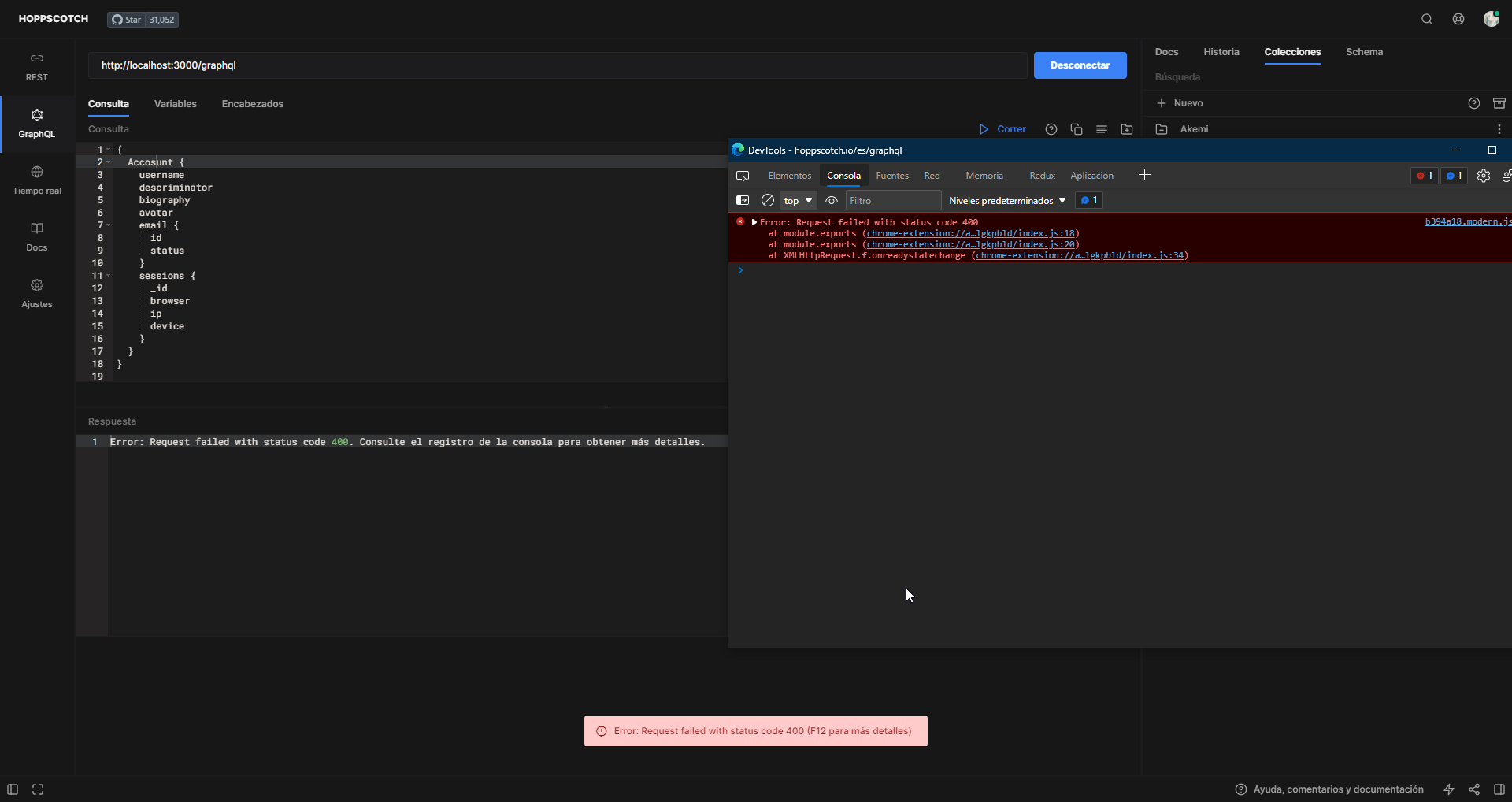 Better error messages for Graphql · Issue #1828 · hoppscotch/hoppscotch · GitHub