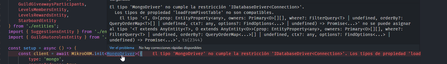 The Type Mongodriver Does Not Meet The Restriction Idatabasedriver It · Issue