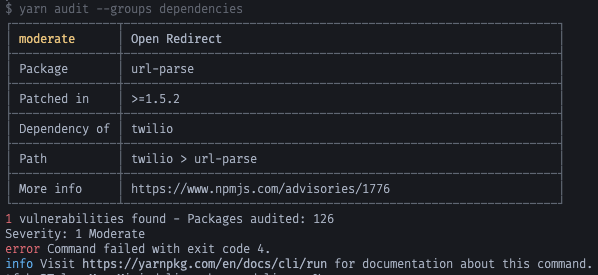 Dependency url-parse fails audit check · Issue #688 · twilio/twilio-node · GitHub