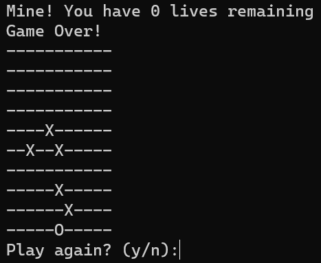 GitHub - pduebel/minefield-game: Minefield game using python interpreter/terminal.