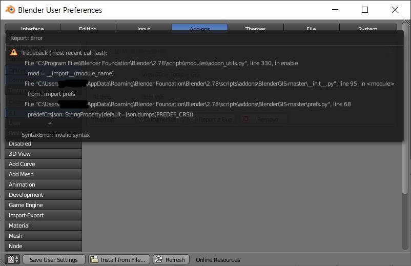 After Adding addon in blender cant check the box to use the addon · Issue #404 · domlysz ...