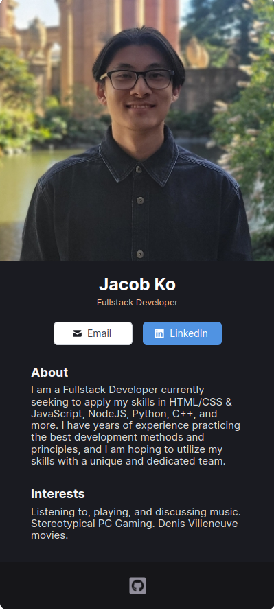 GitHub - tjacobko/BusinessCard: A virtual business card built using React