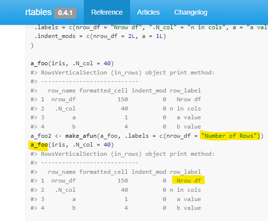 Fix make_afun example code · Issue #325 · insightsengineering/rtables · GitHub