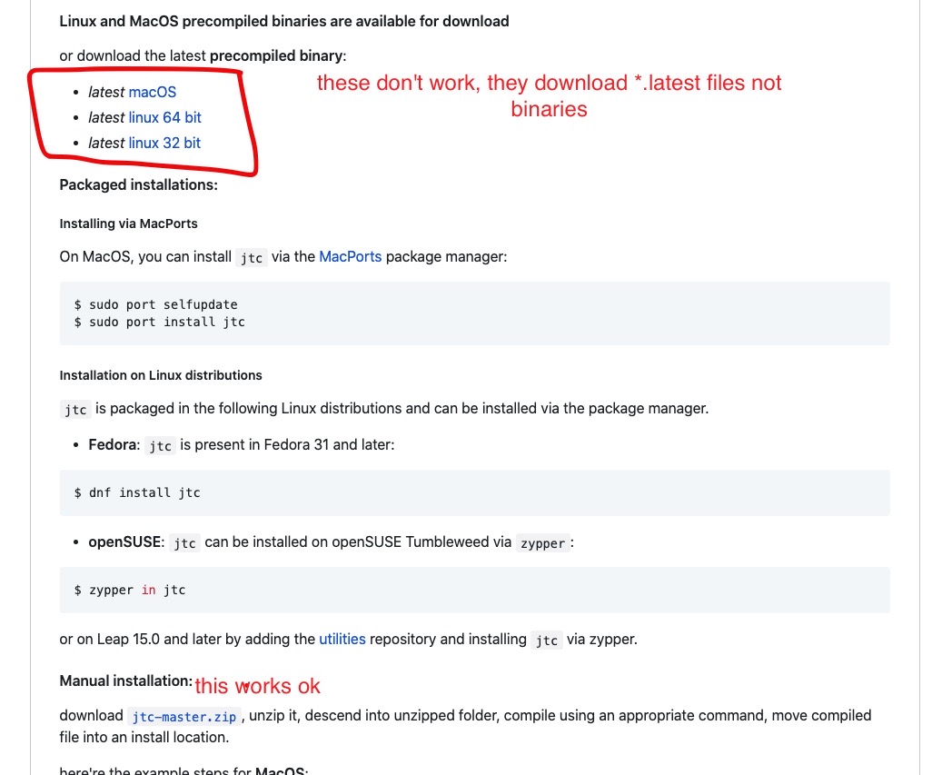 url for precompiled binaries is wrong · Issue #25 · ldn-softdev/jtc · GitHub