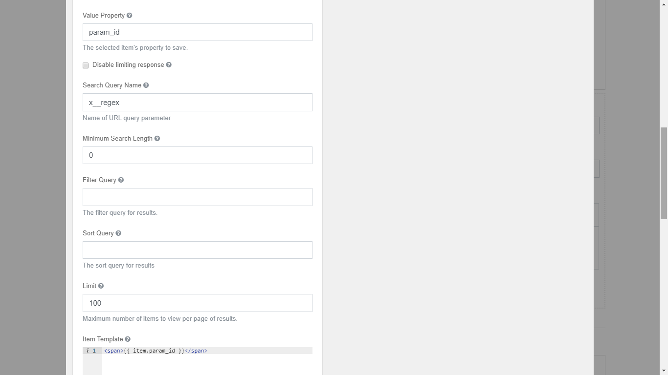 Item template changes for select component whenever the control is open in edit mode in builder ...