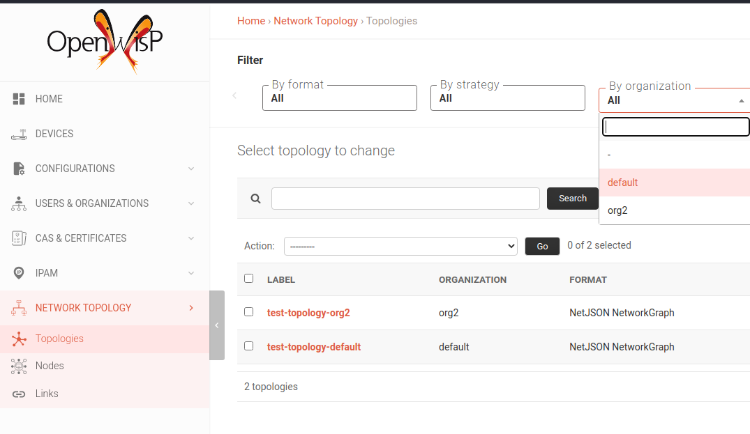 [feature] Switched to autocomplete fitlers #158 by Aryamanz29 · Pull Request #160 · openwisp ...