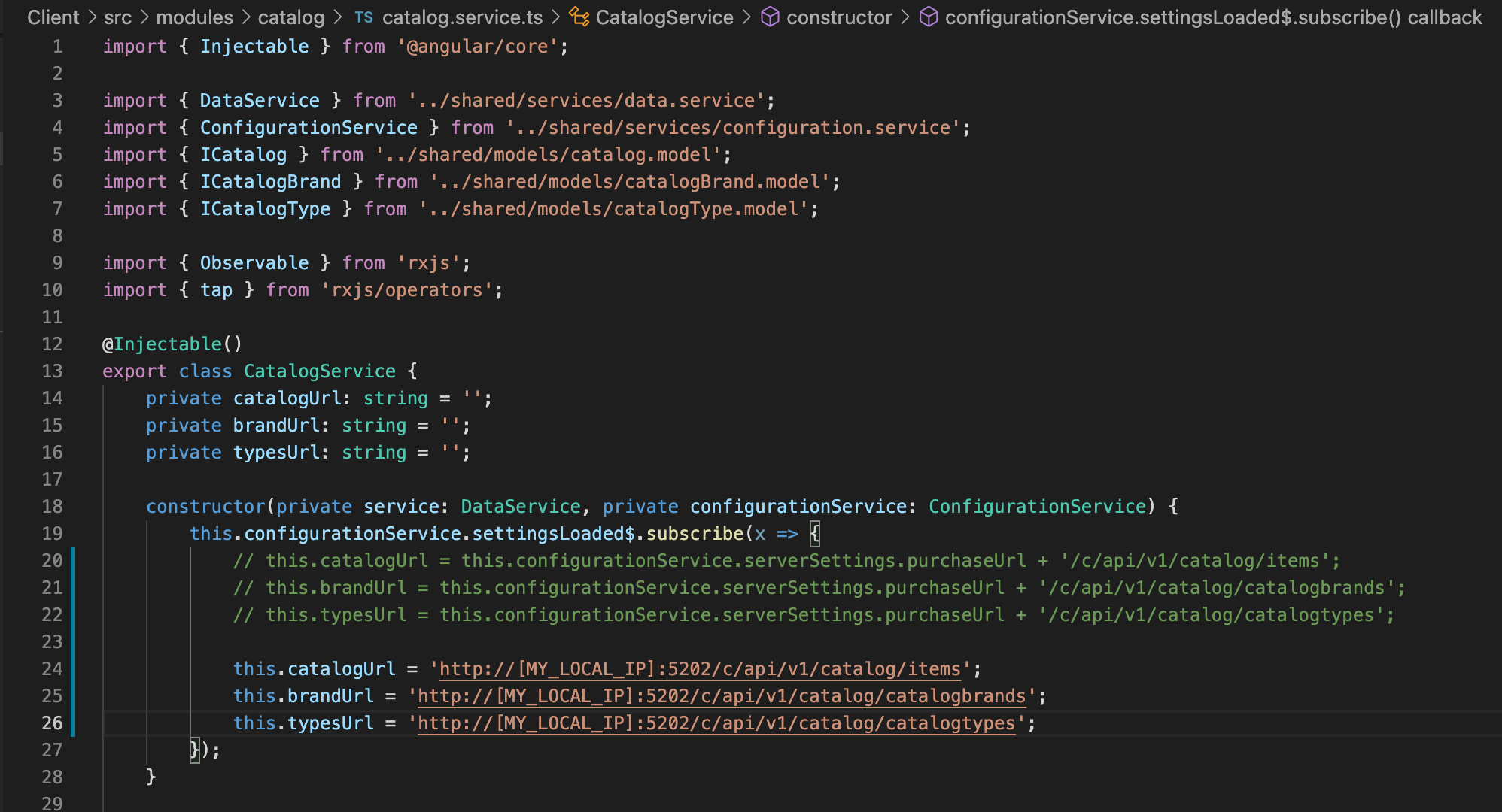 Eshop page shows Error requesting catalog products, please try later on ...