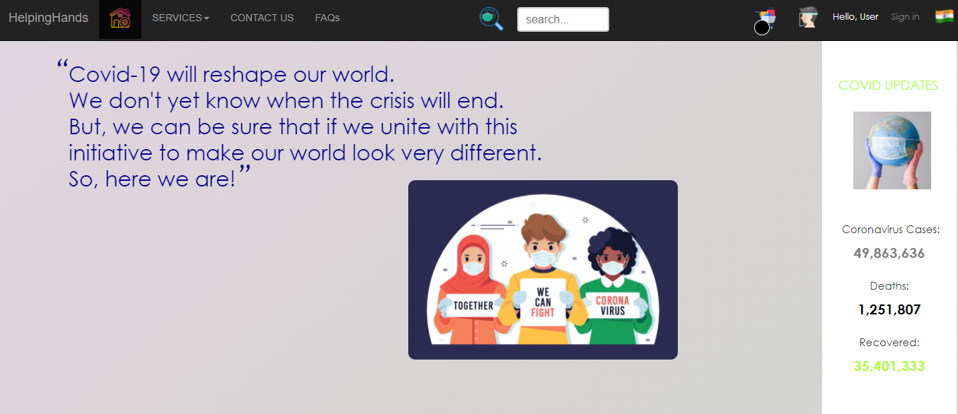GitHub - MuskanJain13/HelpingHands: This project "HelpingHands" is a web design project ...