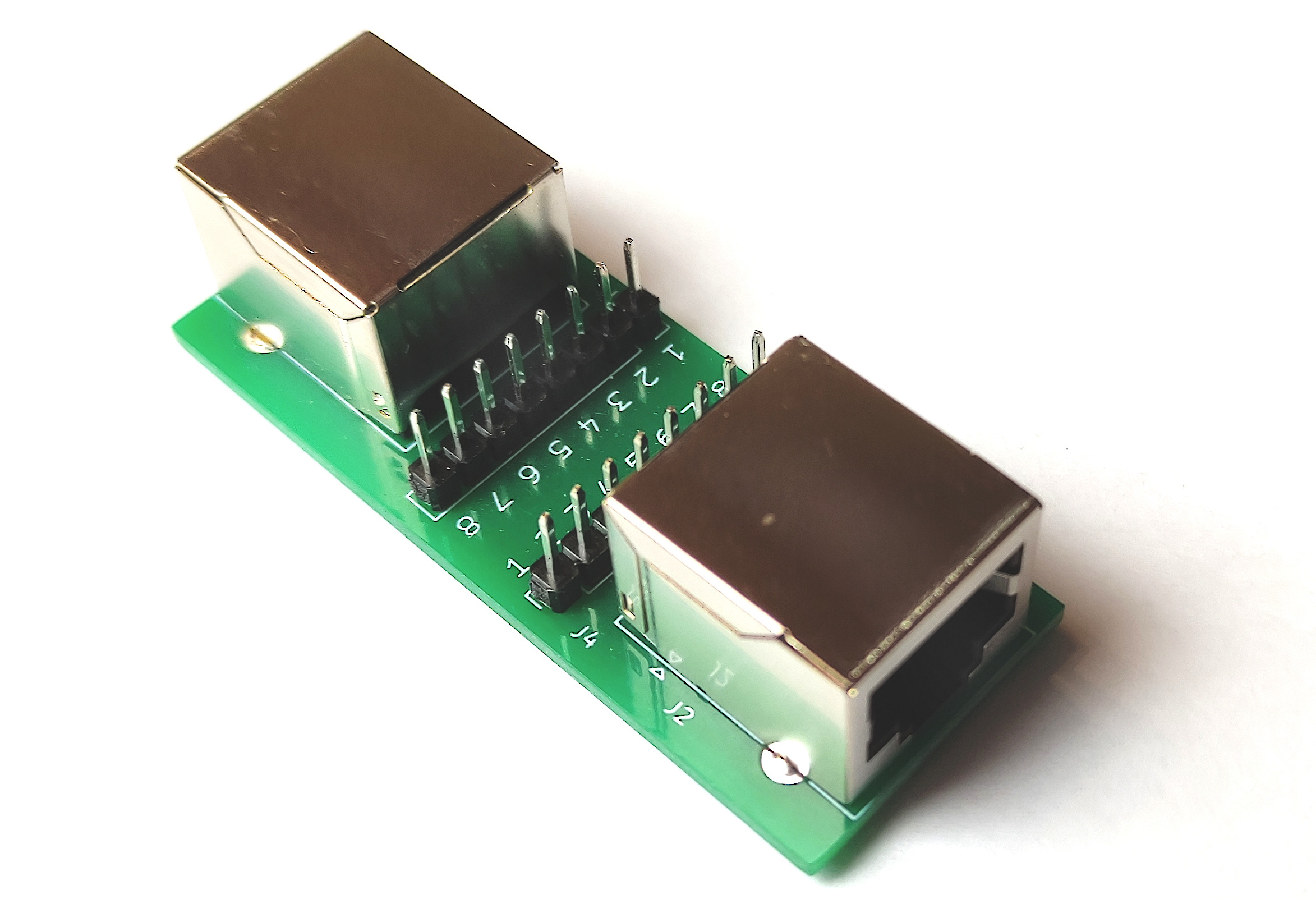 GitHub - baschdello/RJ45-wiring-PCB: small PCB with two RJ45 jacks and pin headers