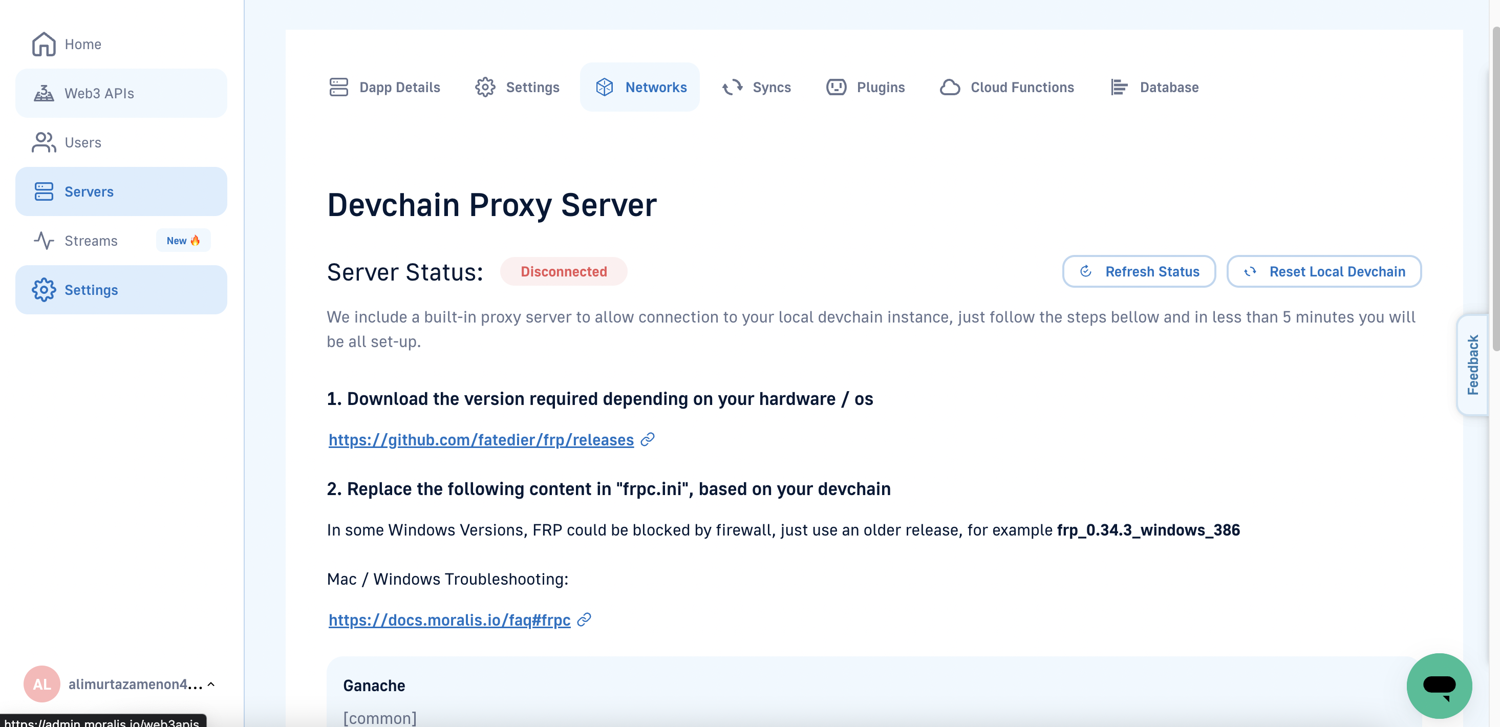 Cant Find Devchain Proxy Server In Moralis · Smartcontractkit Full Blockchain Solidity Course Js