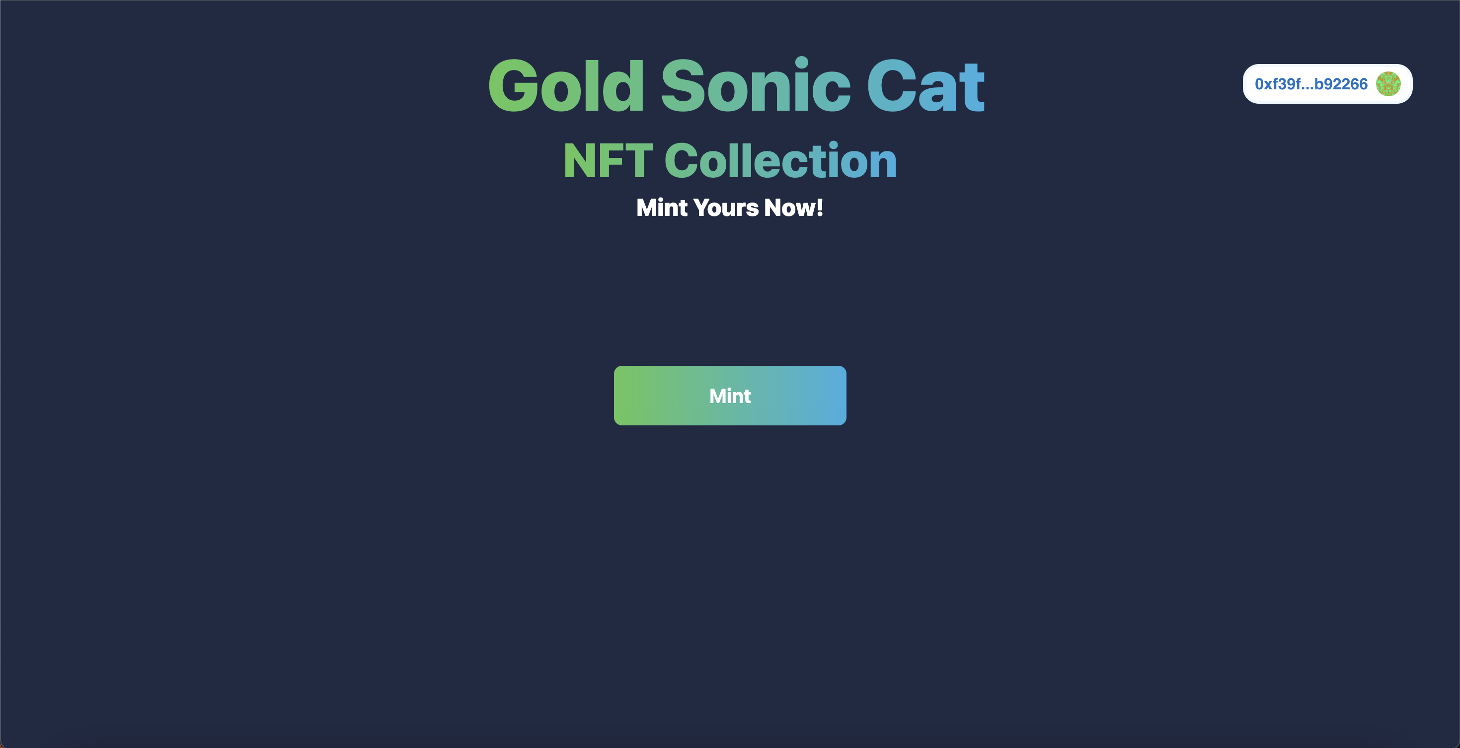 GitHub - alymurtazamemon/nft-collection-solidity-react: Gold Sonic Cat