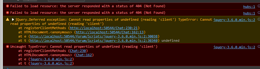 Chat not connecting to Hubs · Issue #34 · YAFNET/YAF.SampleWebApplication · GitHub
