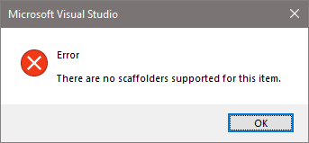 In the Solution Explorer, right-click on the project > Add > New Scaffolded Item, menu item is ...