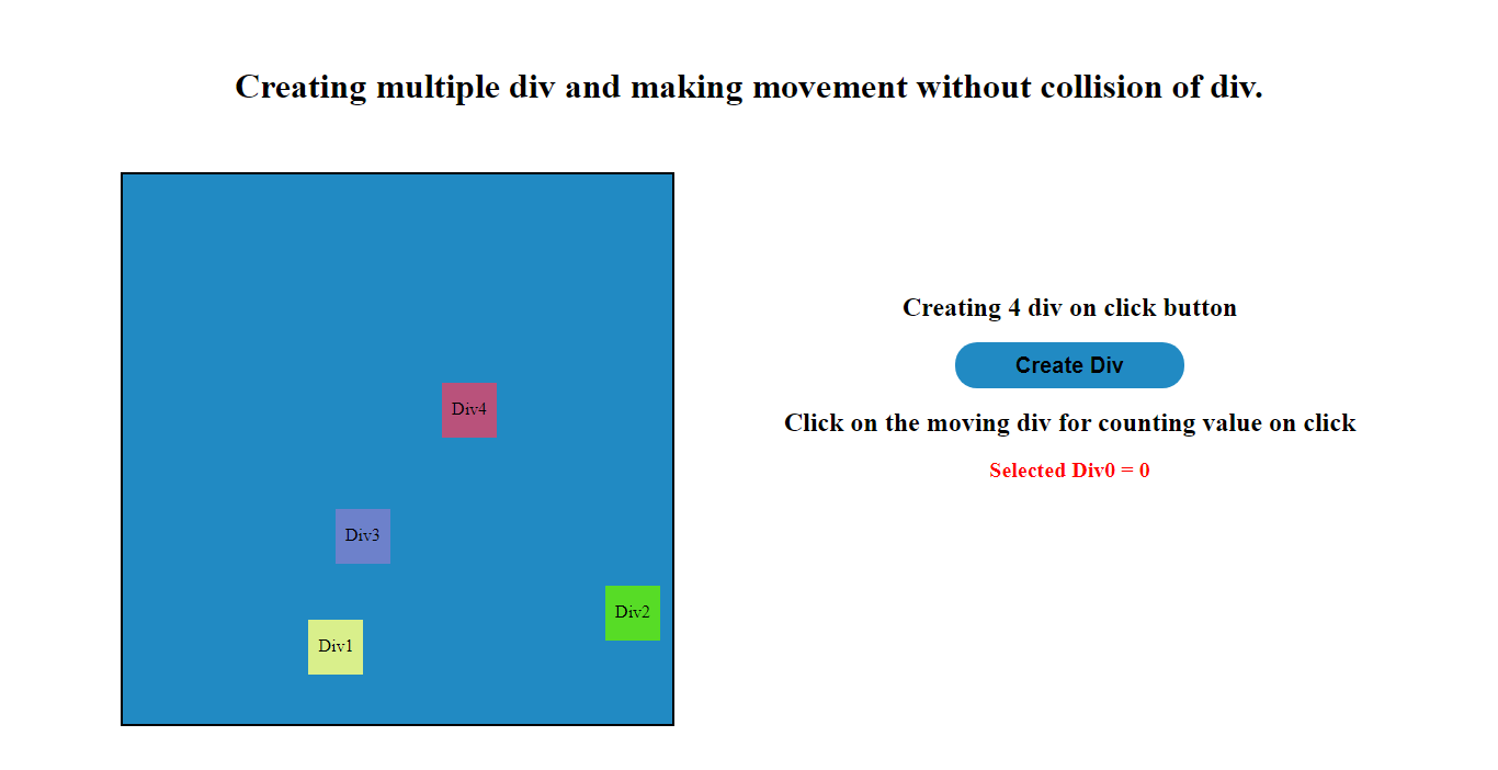 GitHub - RakeshStha/Creating-multiple-div-and-making-movement-without-collision: Html, css, js