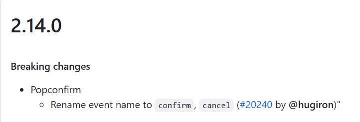 popConfirm组件的confirm事件失效 · Issue #22468 · ElemeFE/element · GitHub