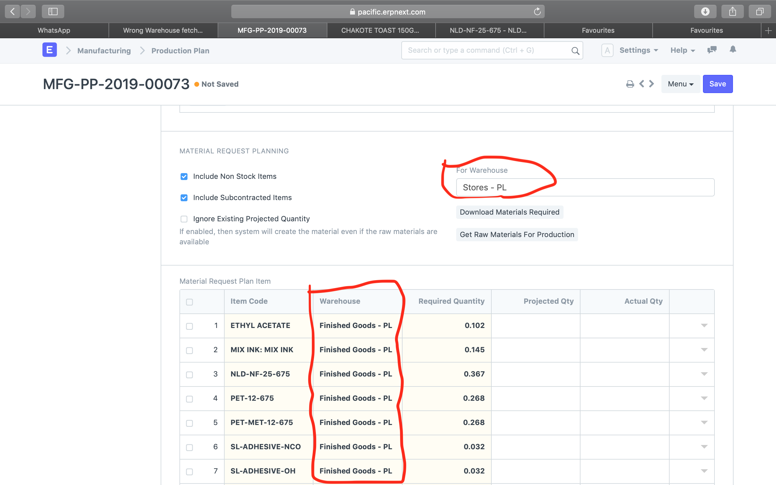 For warehouse field ignored while Material Request Planning · Issue #19458 · frappe/erpnext · GitHub