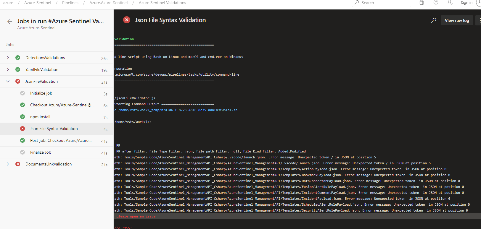 JsonFileValidation Failed · Issue #995 · Azure/Azure-Sentinel · GitHub