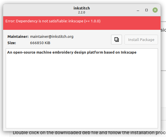 Wont Install In Linux · Issue 2060 · Inkstitchinkstitch · Github 