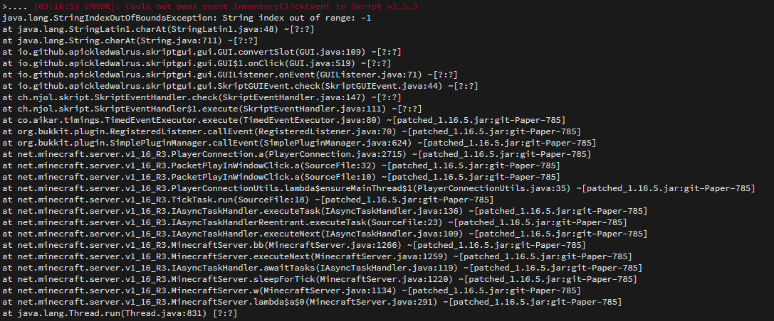 Console spam · Issue #69 · APickledWalrus/skript-gui · GitHub