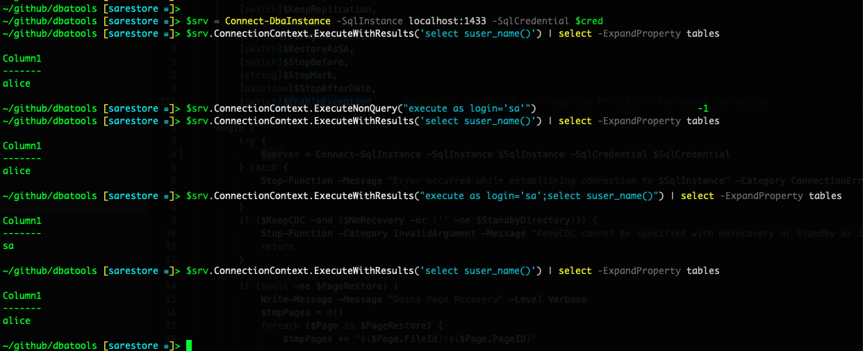 Restore-DbaDatabase - Add new parameter "-DbOwner" to switch login context before restore ...