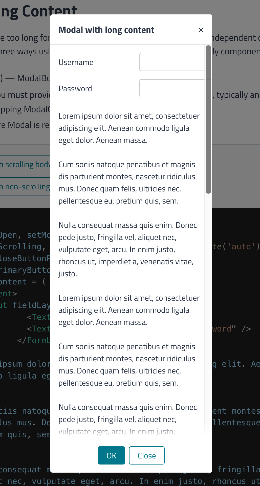 `modal `is Broken When `formlayout` With Horizontal Layout Is Placed Into Small Modal · Issue