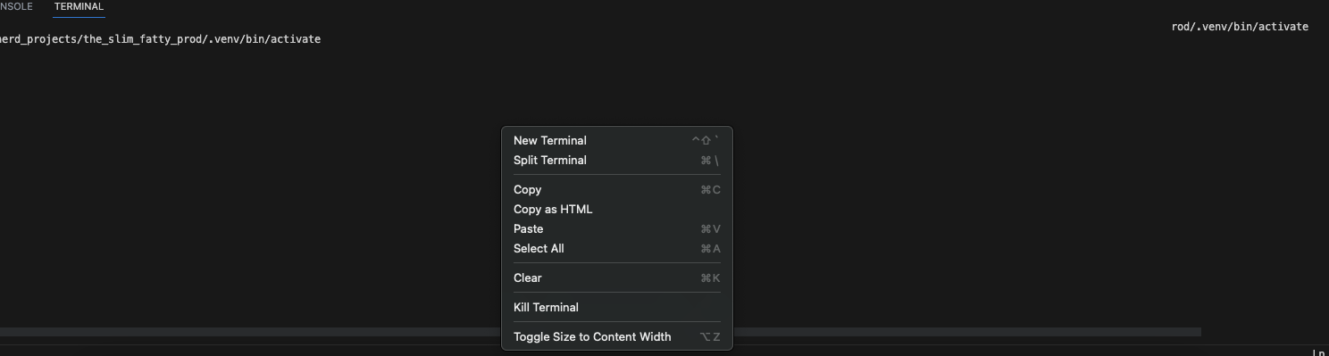 New Terminal output adding spaces and % resulting in cut off when activating Python environments ...