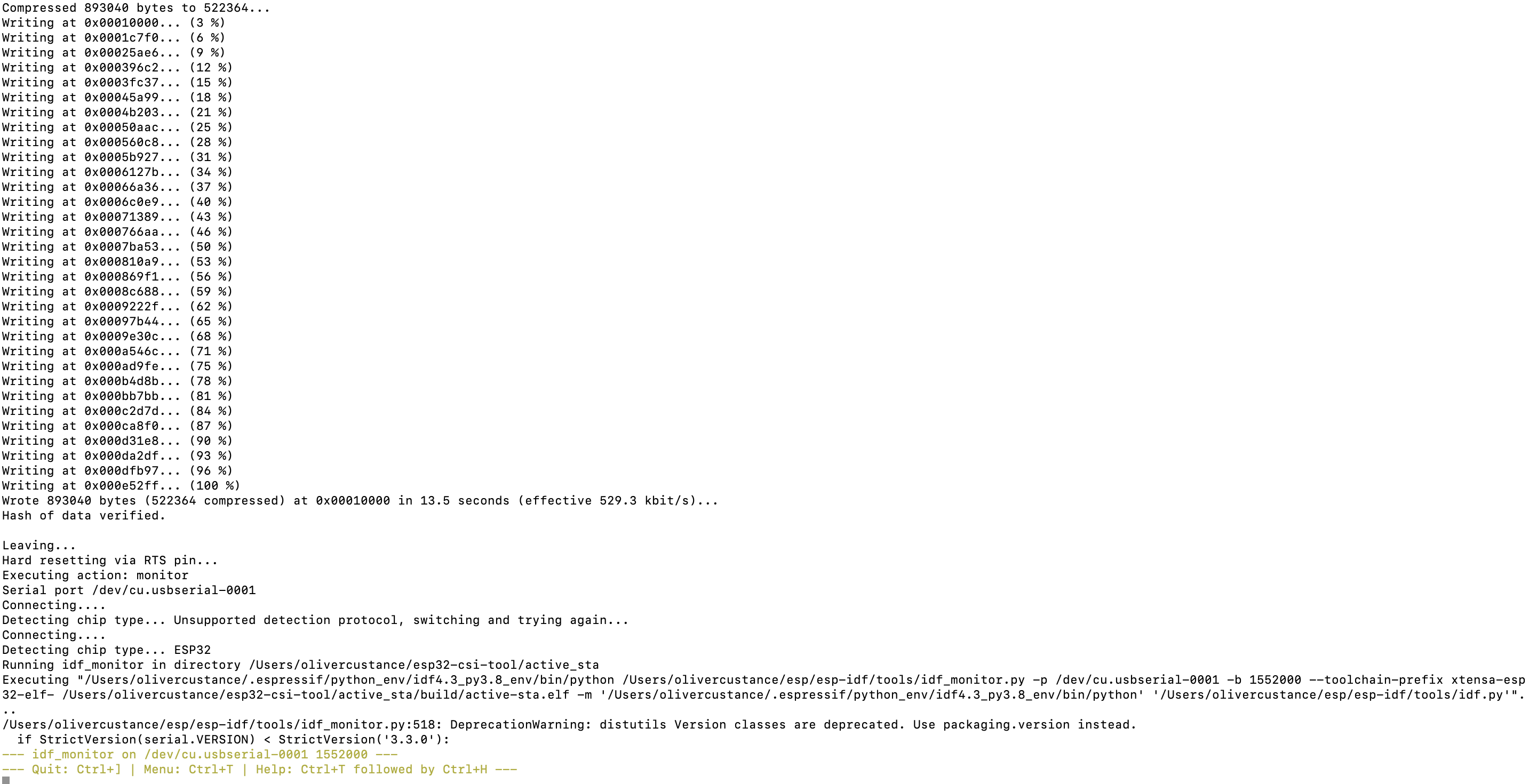 No Csi Data Output Following Successful Flash Idfgh 8995 · Issue 10406 · Espressifesp Idf