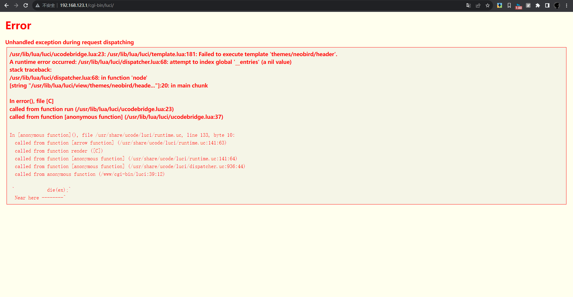 红米AX6S定制的supes.top的固件安装主题报错 · Issue #48 · thinktip/luci-theme-neobird · GitHub