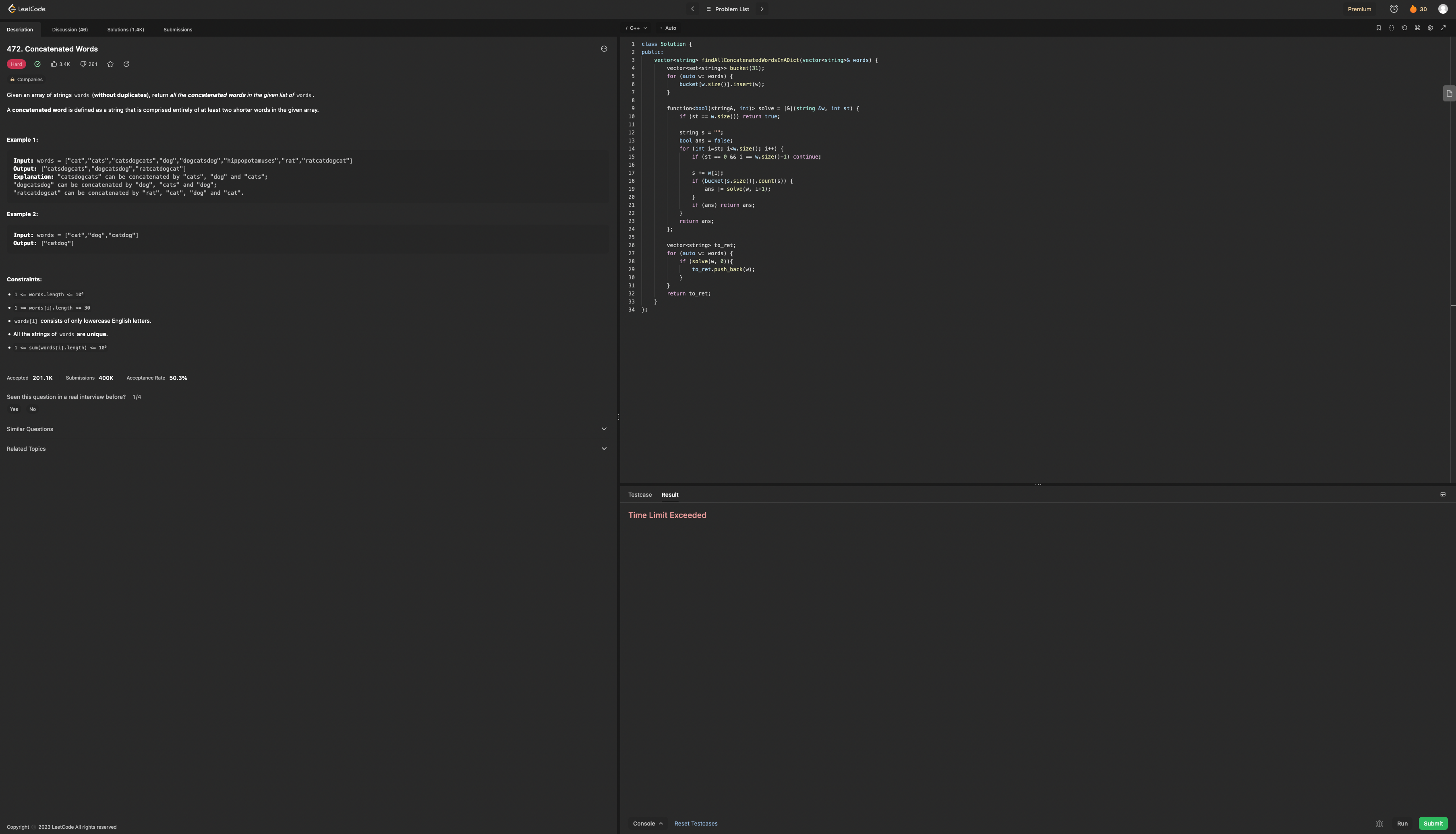 Missing Testcase in problem 472. Concatenated Words · Issue #11323 ...