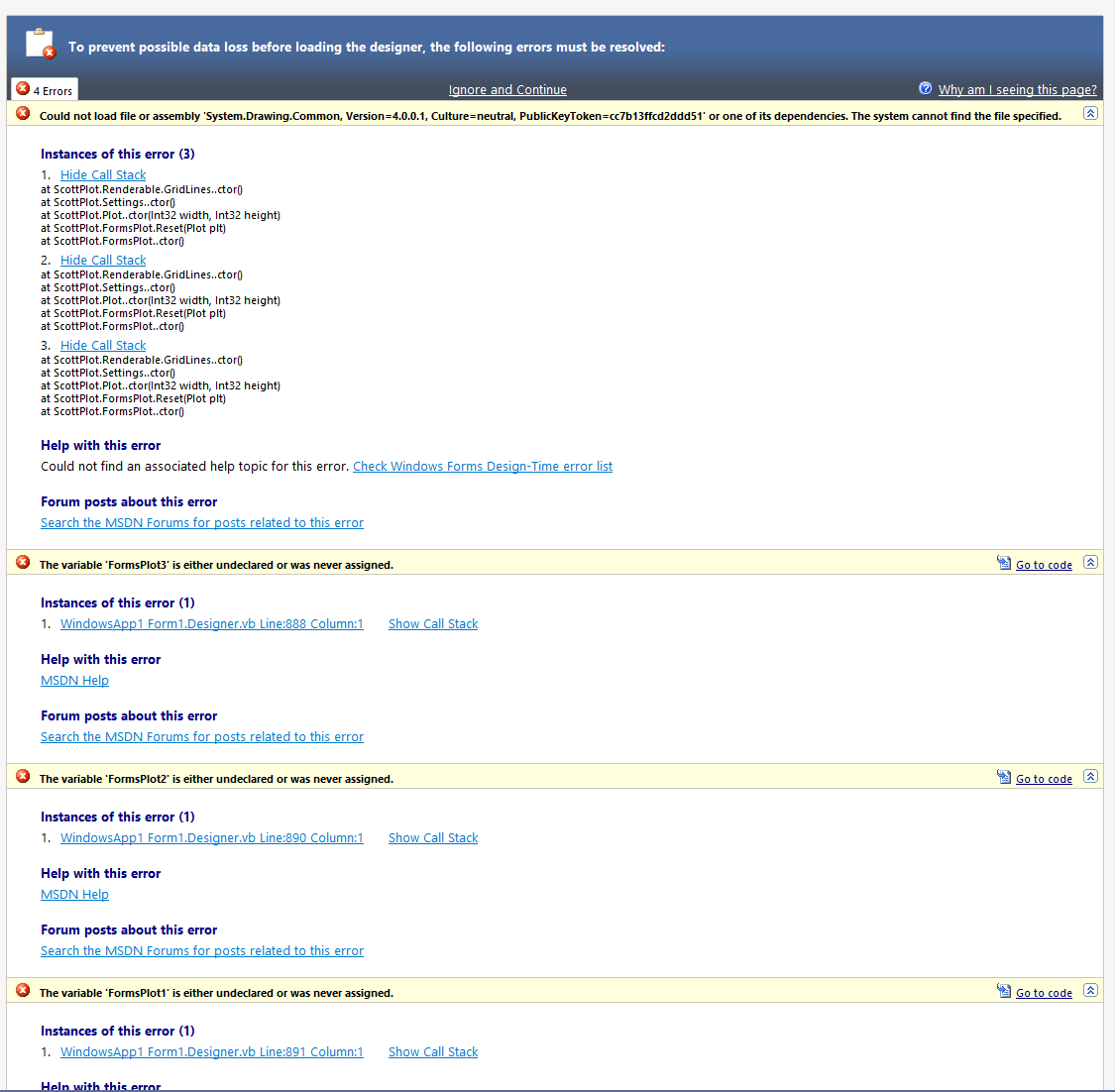 Error saying haven't got 'System.Drawing.Common, Versions=4.0.0.1' - WinForm VB.net · Issue #924 ...