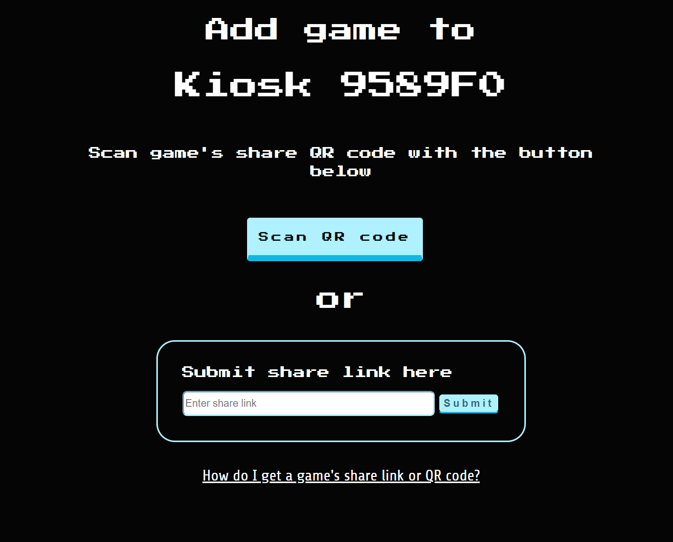 Kiosk: ability to enter a share link/code now available on mobile by ...