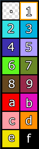 Add numeric value of colors to color palette in sprite editor · Issue ...