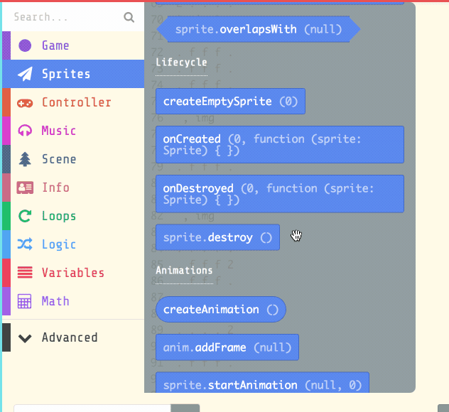 Scrolling through API in script mode is a bit wonky · Issue #205 · microsoft/pxt-arcade · GitHub