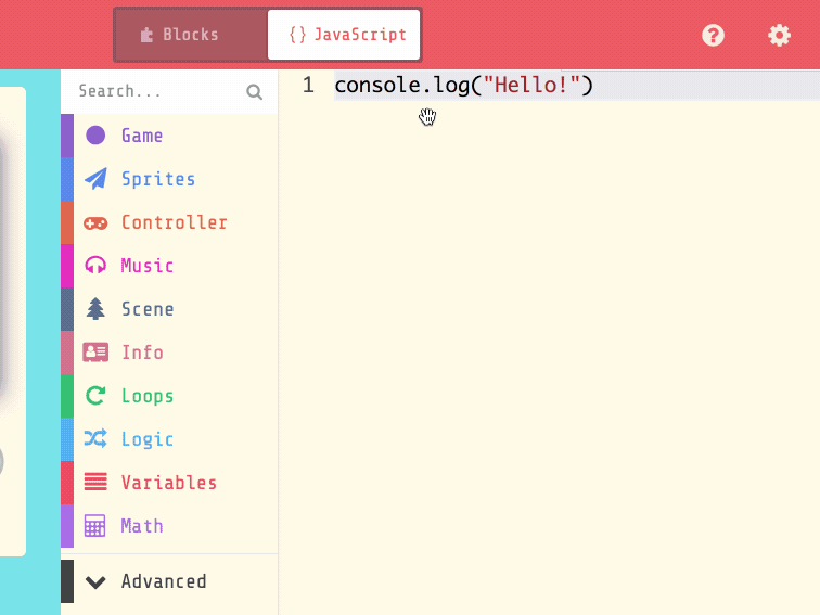 Decompilation failure with javascript console.log(..) · Issue #212 · microsoft/pxt-arcade · GitHub