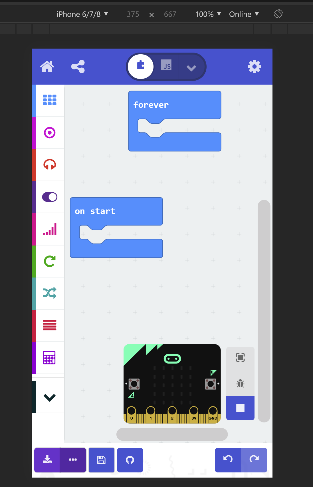 Debugger icon not visible in half screen · Issue #3200 · microsoft/pxt-microbit · GitHub
