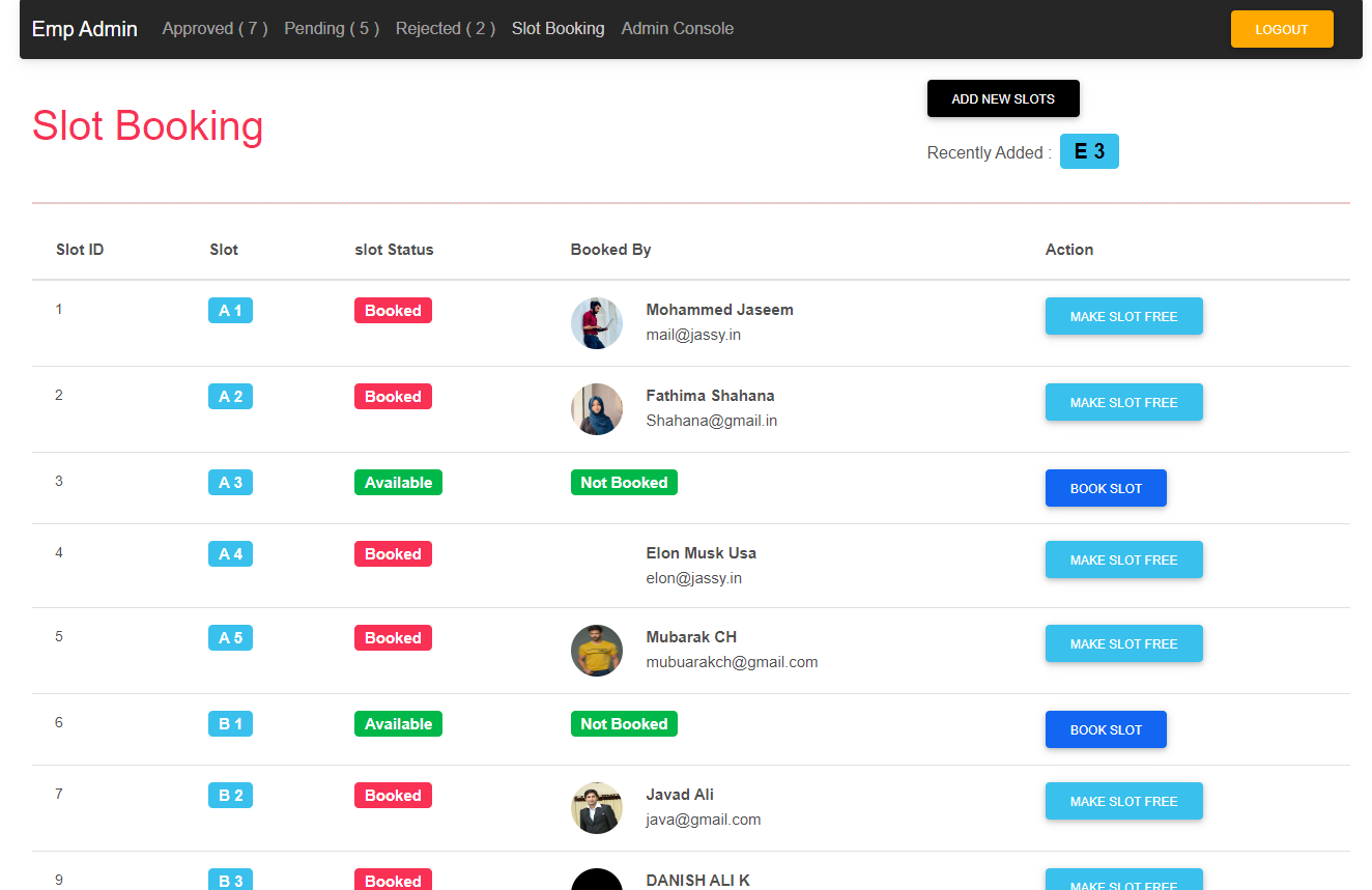 GitHub - Mohammedjaseem/Employee-Registertion-Slot-Booking: Front-end : React js | Back-end ...
