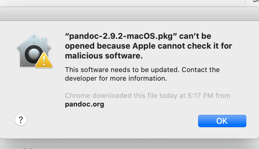 Pandoc Package cannot be installed on MacOS Catalina · Issue #6169 · jgm/pandoc · GitHub