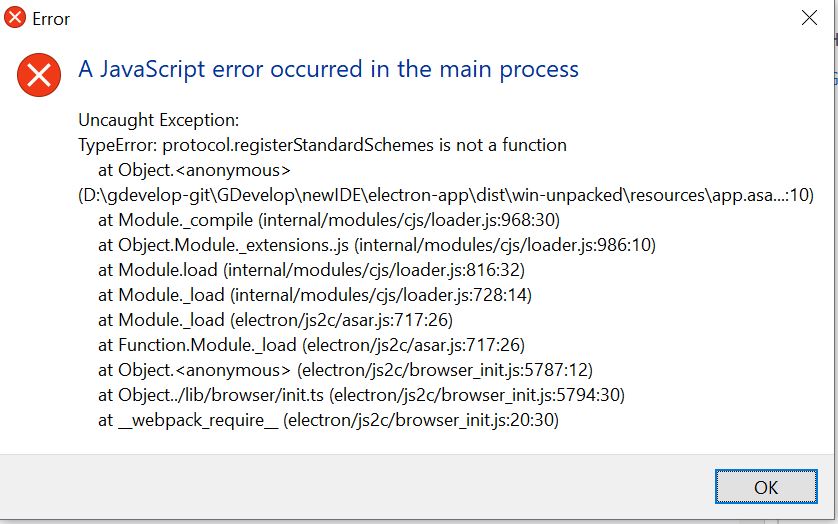 Error In Building standalone app · Issue #1496 · 4ian/GDevelop · GitHub