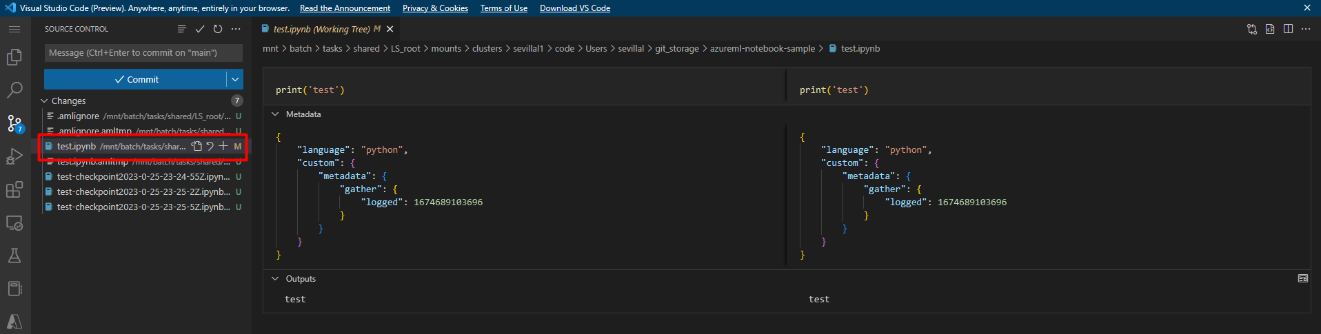 Dirty notebook file right after opening in VS Code web · Issue #1855 ...