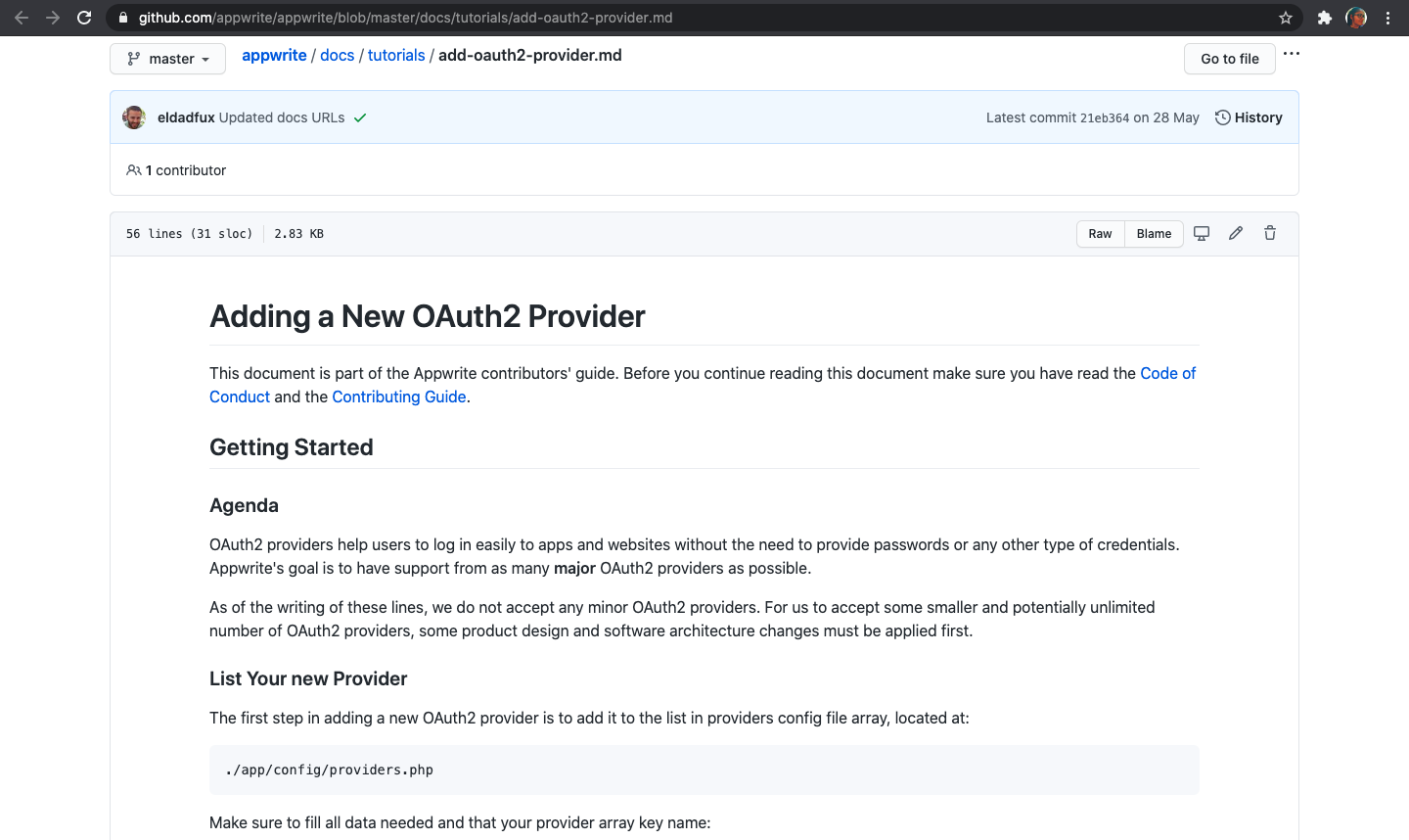 Links in "add-oauth2-provider.md" file aren't working · Issue #557 · appwrite/appwrite · GitHub