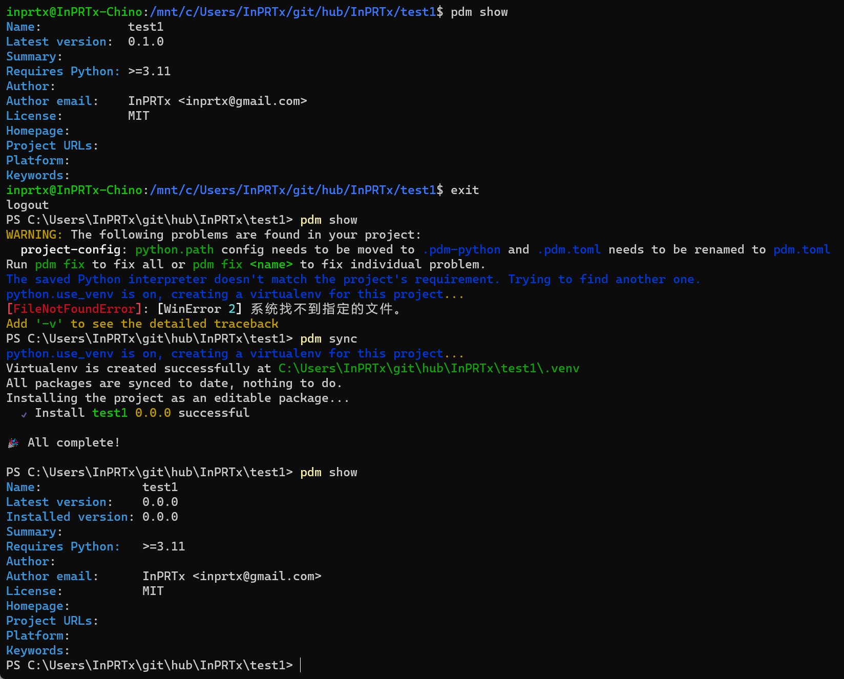 The scm dynamic version number does not work on windows devices · Issue #1896 · pdm-project/pdm ...