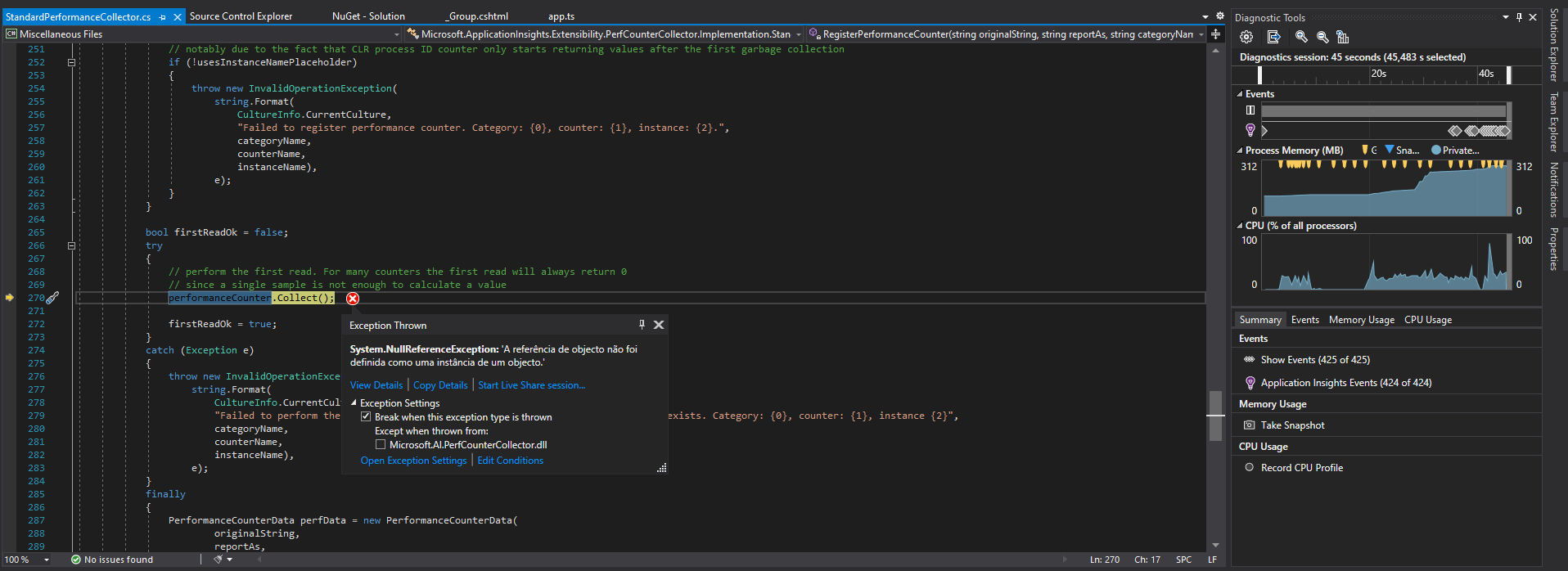 Error with PerformanceCounter · Issue #2188 · microsoft/ApplicationInsights-dotnet · GitHub