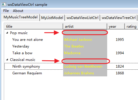 bug: wxDataViewModel::GetAttr will change the color for the whole column, not child nodes only ...